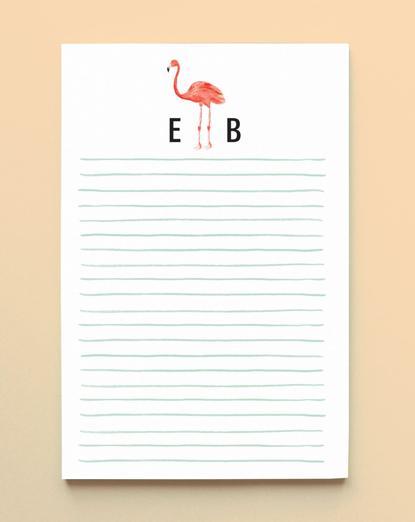 Flamingo Notepad Personalized or Monogrammed 50 Sheets - Etsy