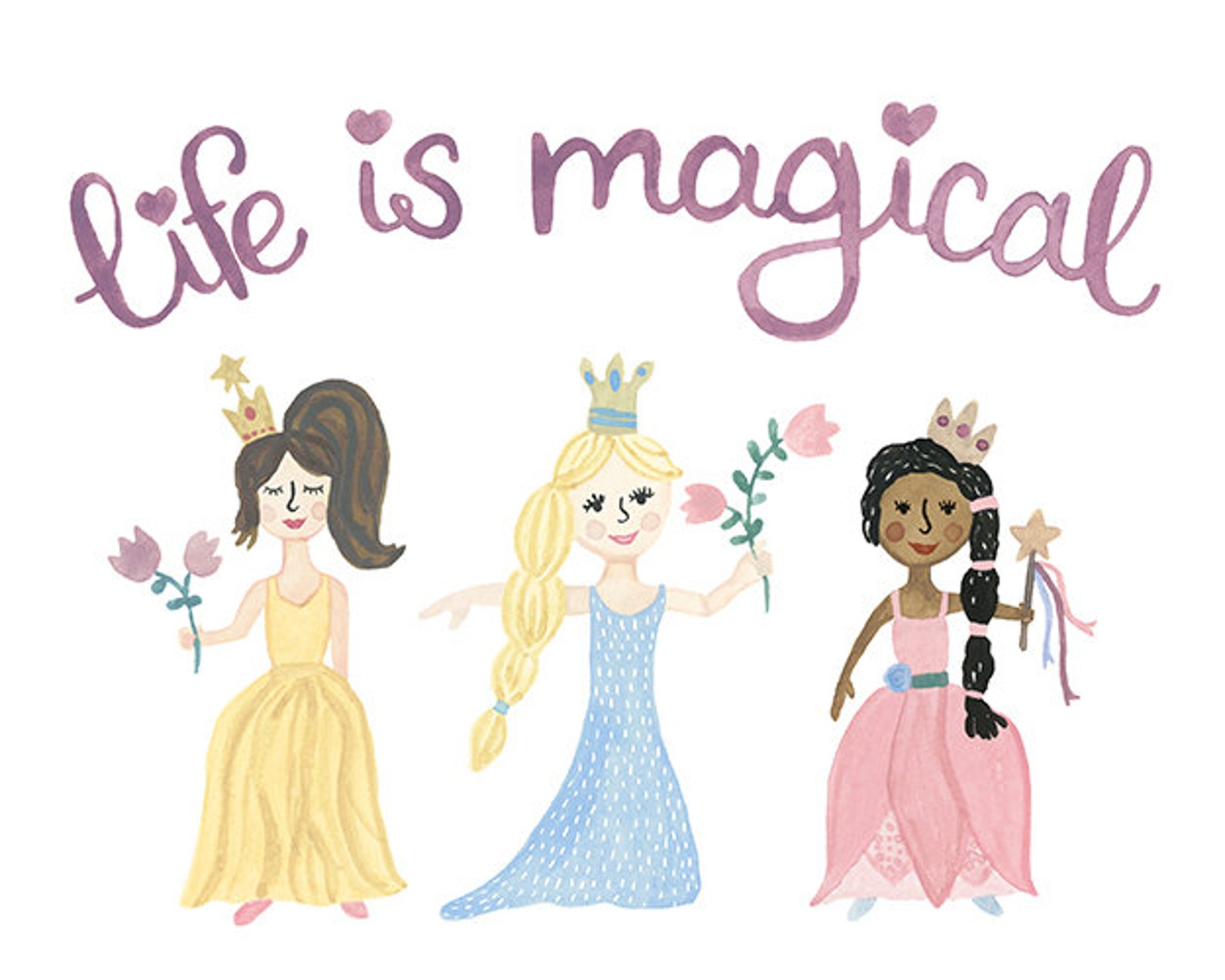 Princess Art Print Princess Wall Art Watercolor Princess - Etsy
