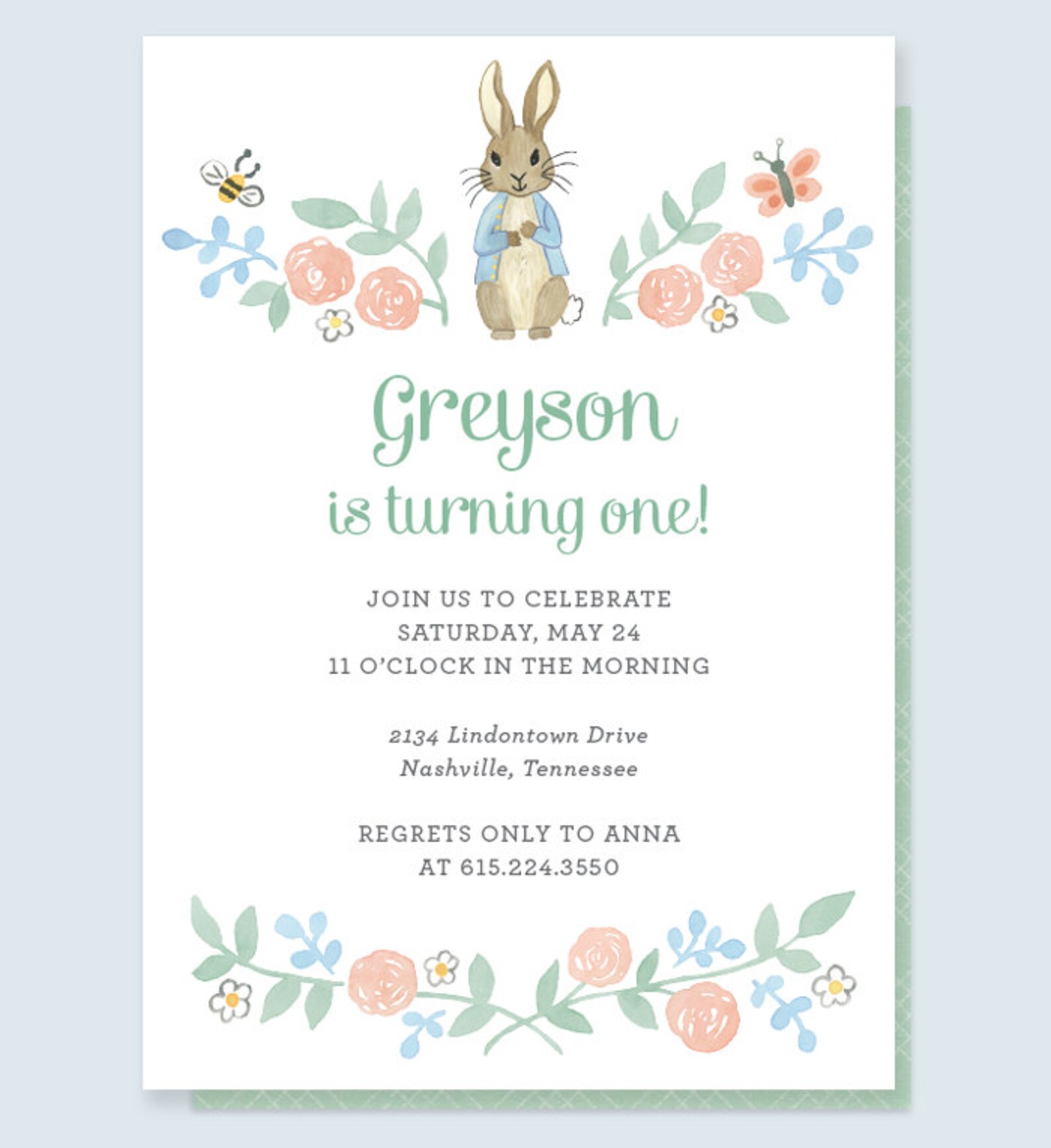 Peter Rabbit Birthday Invitation Rabbit Birthday Invite - Etsy