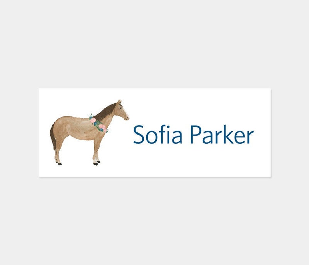 60 School Labels Horse School Labels, Vinyl Sticker Name Labels ...