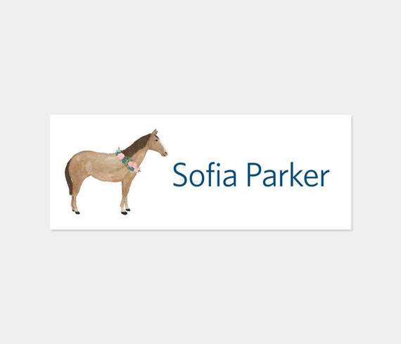 60 School Labels Horse School Labels Vinyl Sticker Name | Etsy