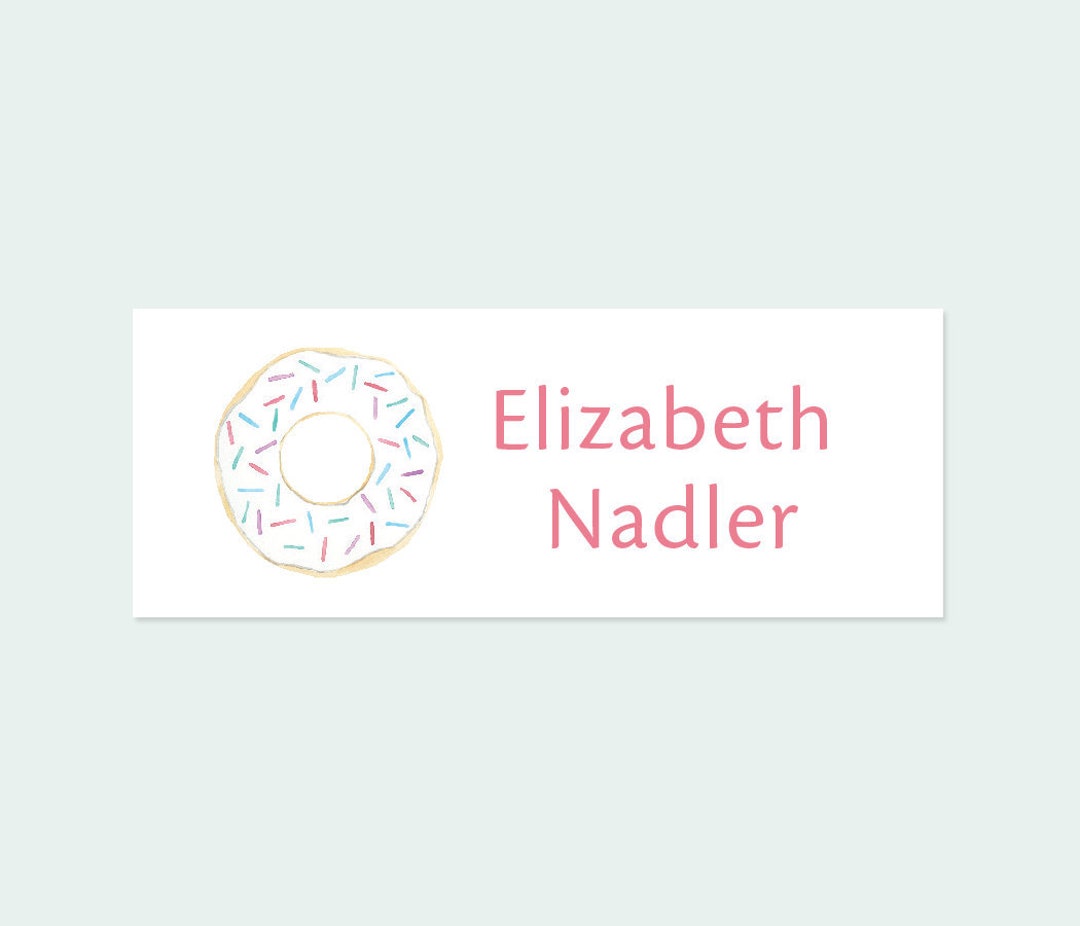 60 School Labels Donut School Labels Vinyl Sticker Name - Etsy