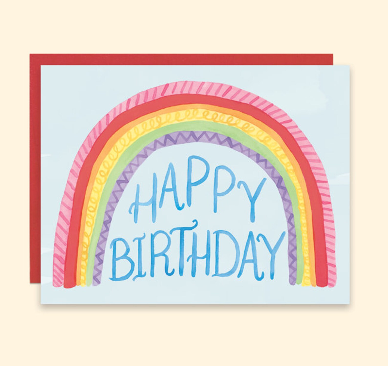 Rainbow Birthday Card Happy Birthday Rainbow Card Colorful | Etsy