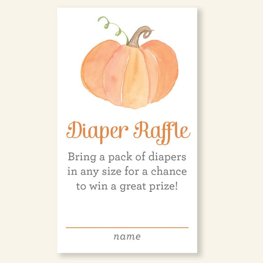 Pumpkin Diaper Raffle Card Pumpkin Diaper Raffle Fall Shower - Etsy