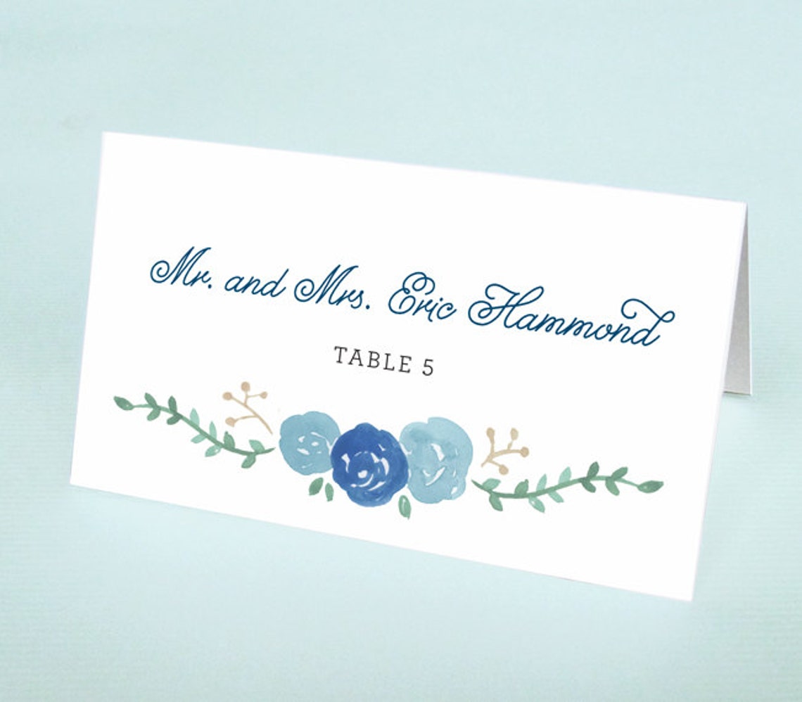 Watercolor Rose Place Cards Hand-painted Watercolor Flower - Etsy