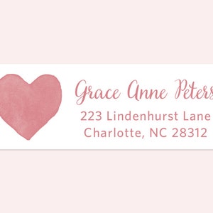 Heart Return Address Labels Valentine's Day Return - Etsy