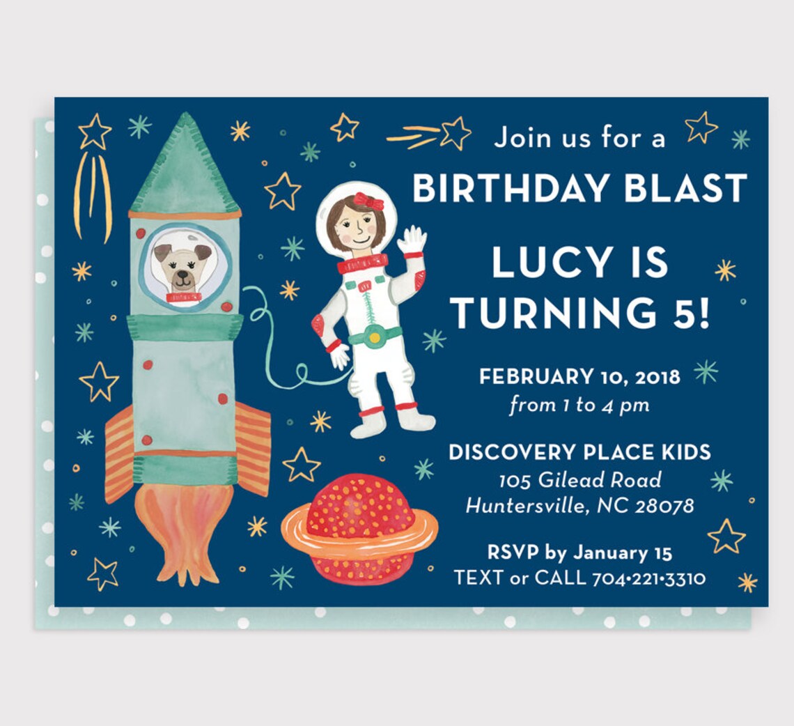 Space Birthday Invitation Rocket Birthday Invitation - Etsy