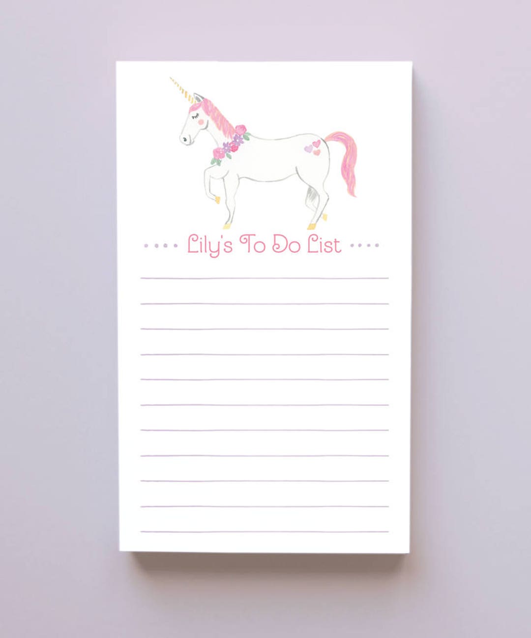 Unicorn Notepad Unicorn Personalized to Do List Unicorn - Etsy