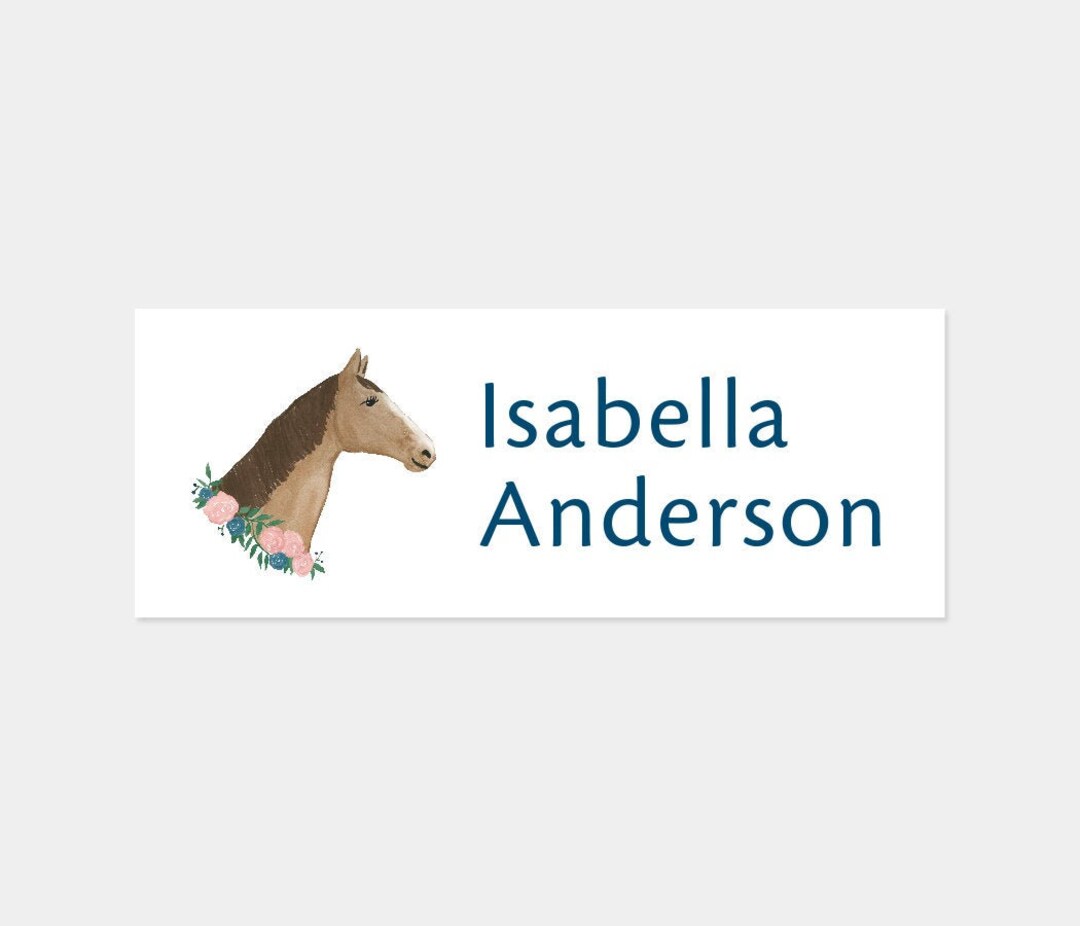 60 School Labels Horse School Labels, Vinyl Sticker Name Labels ...