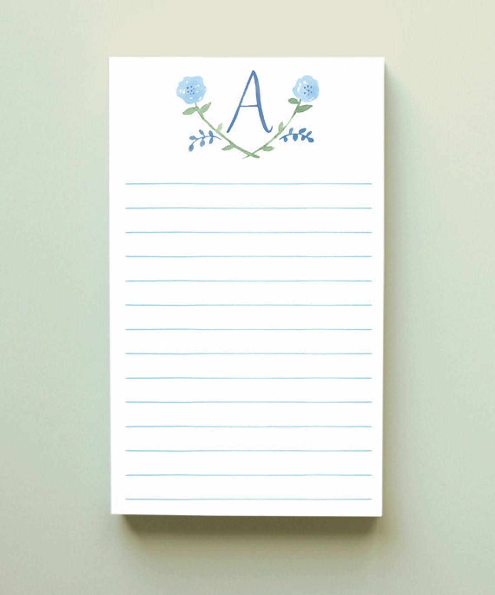 Monogram Floral Notepad 100 Sheets Custom Monogrammed | Etsy