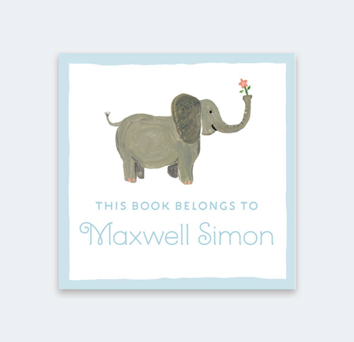 Kid's Bookplate Sticker Elephant Bookplates Baby Shower | Etsy
