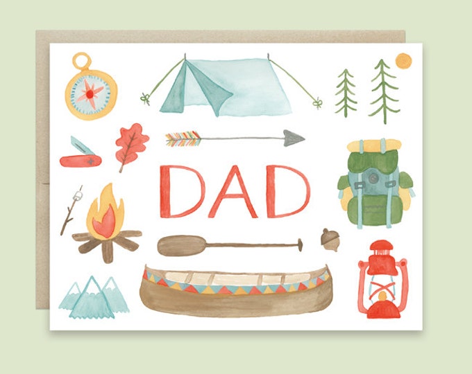 Camping Father's Day Card, Father's Day Card, Happy Fathers Day ...