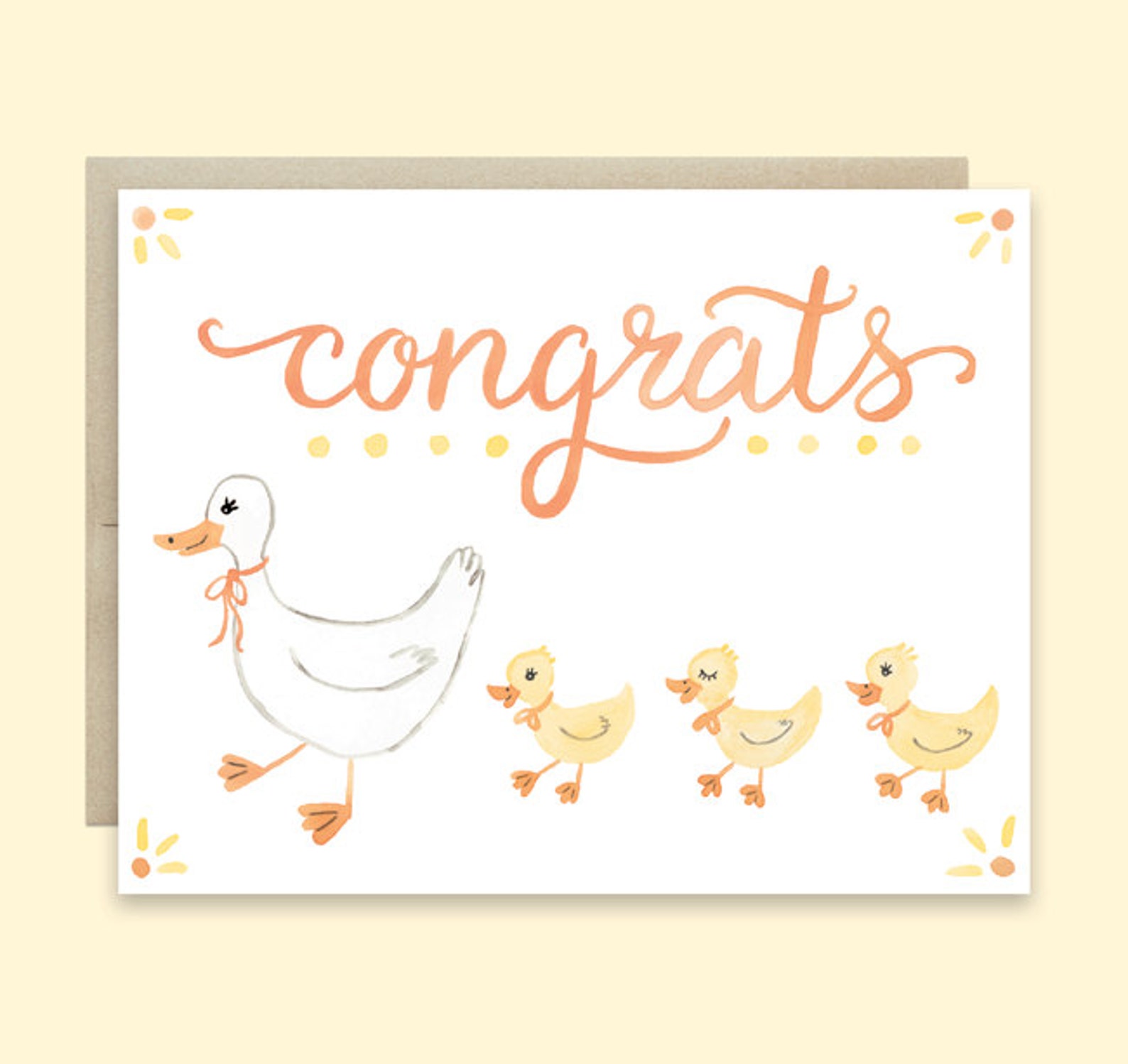 Baby Congrats Card Ducks in a Row Congratulations Card Duck - Etsy