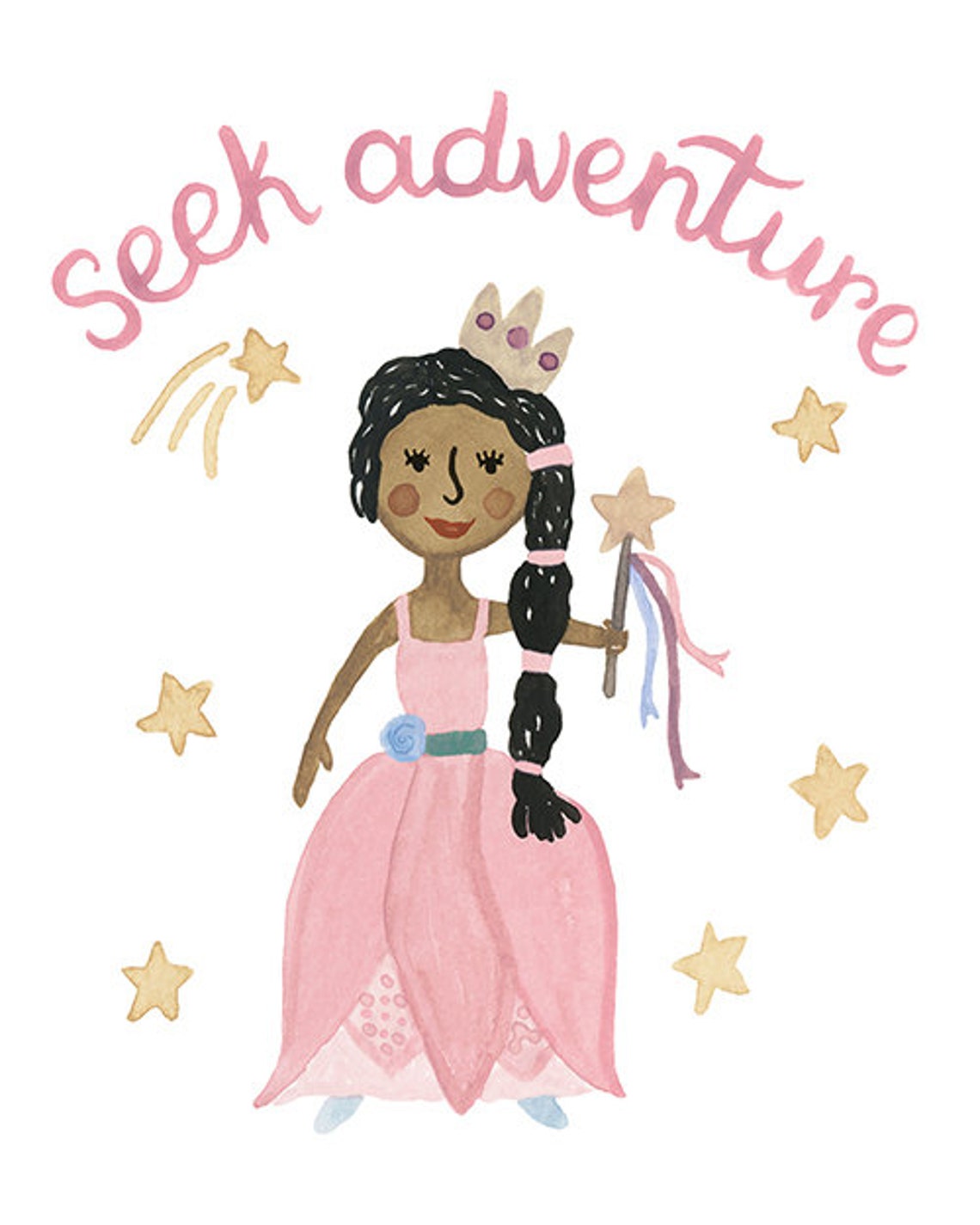 Princess Art Print Princess Wall Art Watercolor Princess - Etsy