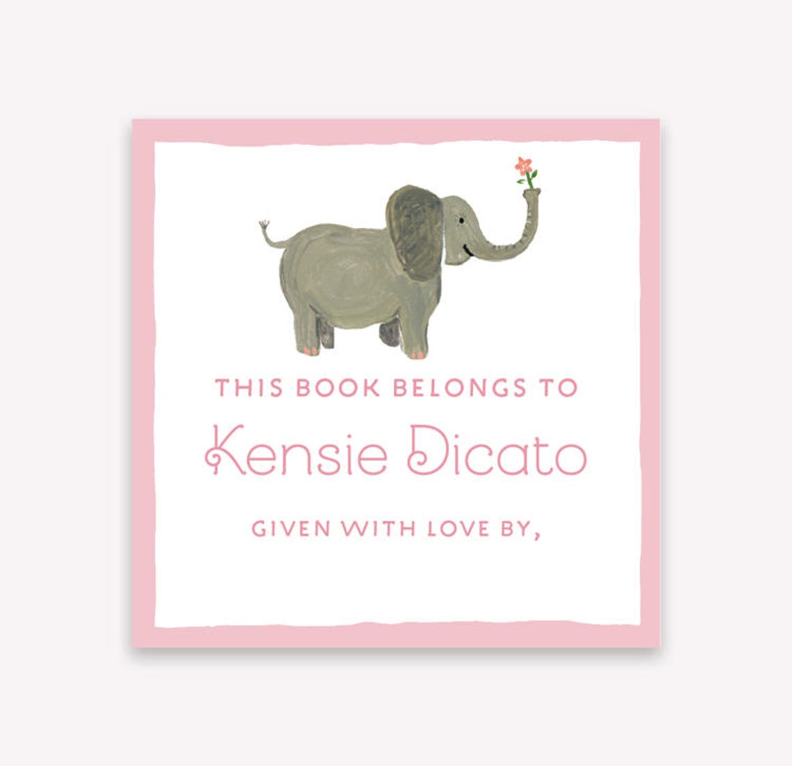 Kid's Bookplate Sticker Elephant Bookplates Baby Shower | Etsy