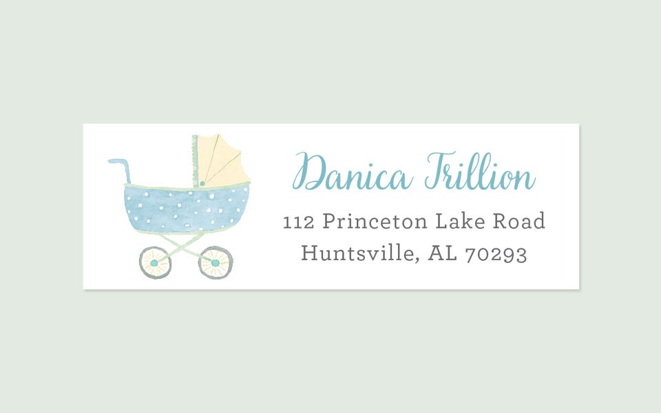 Baby Carriage Return Address Labels Baby Shower Return - Etsy