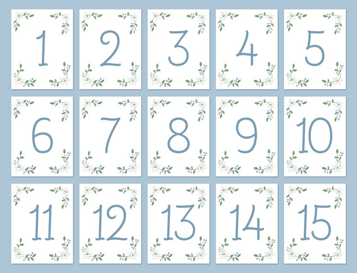 White Flower Table Numbers Pretty Table Numbers Wedding - Etsy
