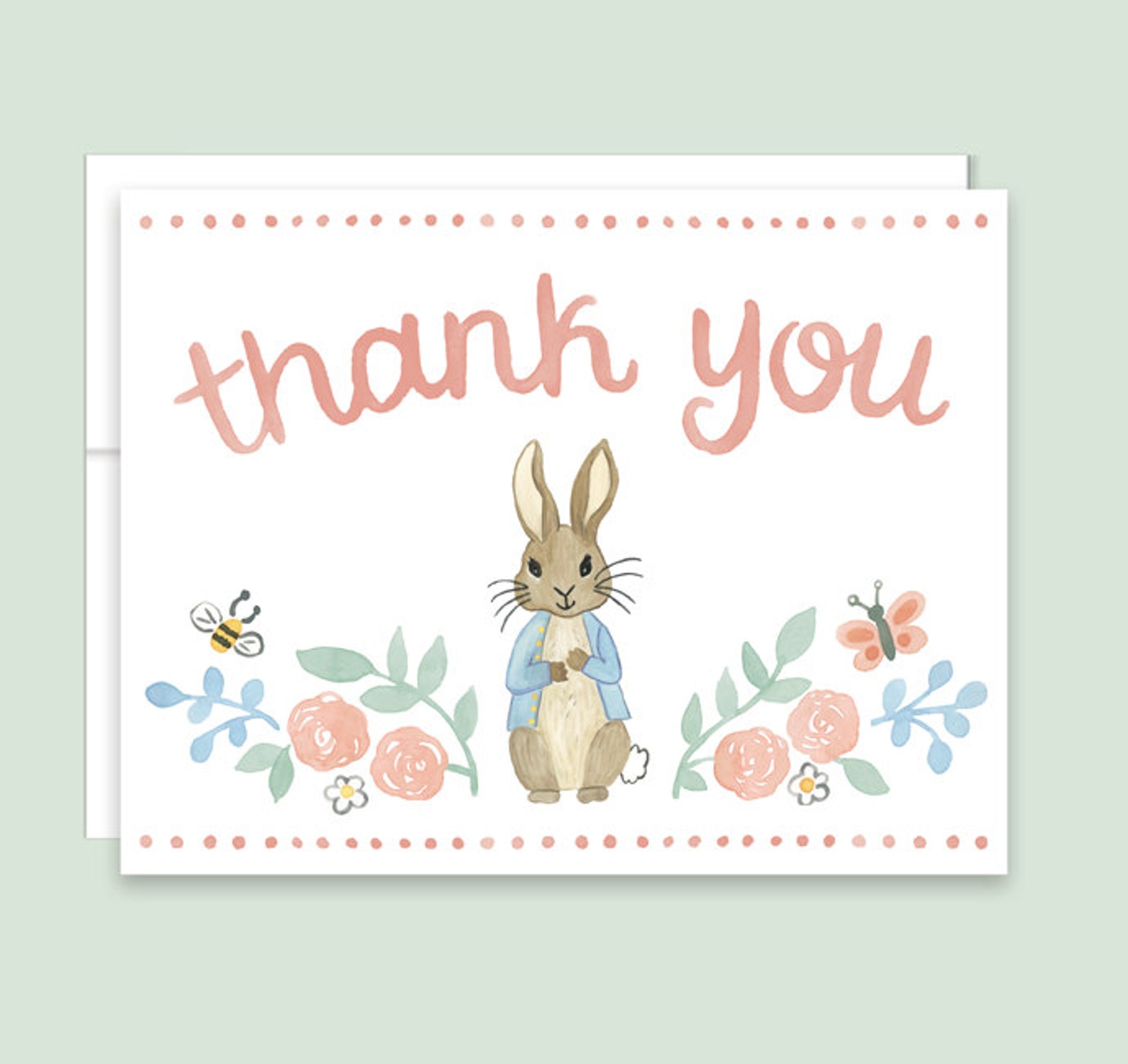 Peter Rabbit Thank You Notes Rabbit Thank You Cards Bunny - Etsy
