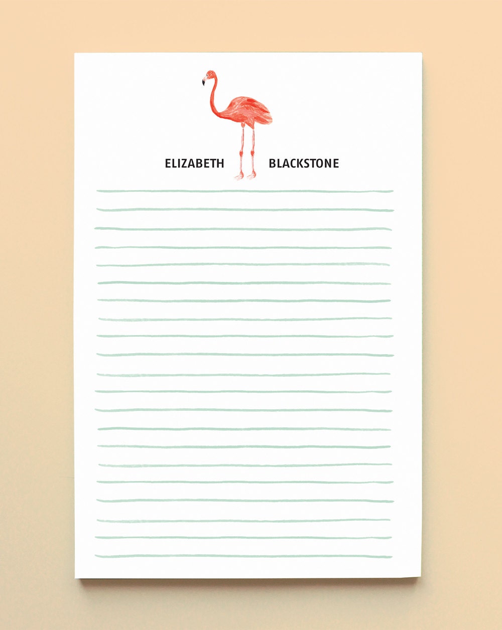 Flamingo Notepad Personalized or Monogrammed 50 Sheets | Etsy
