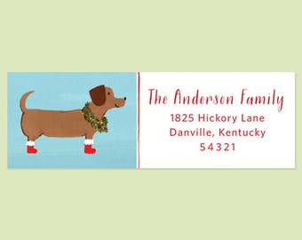 Christmas-holidays Dress Your Dog Return Address Labels - Etsy