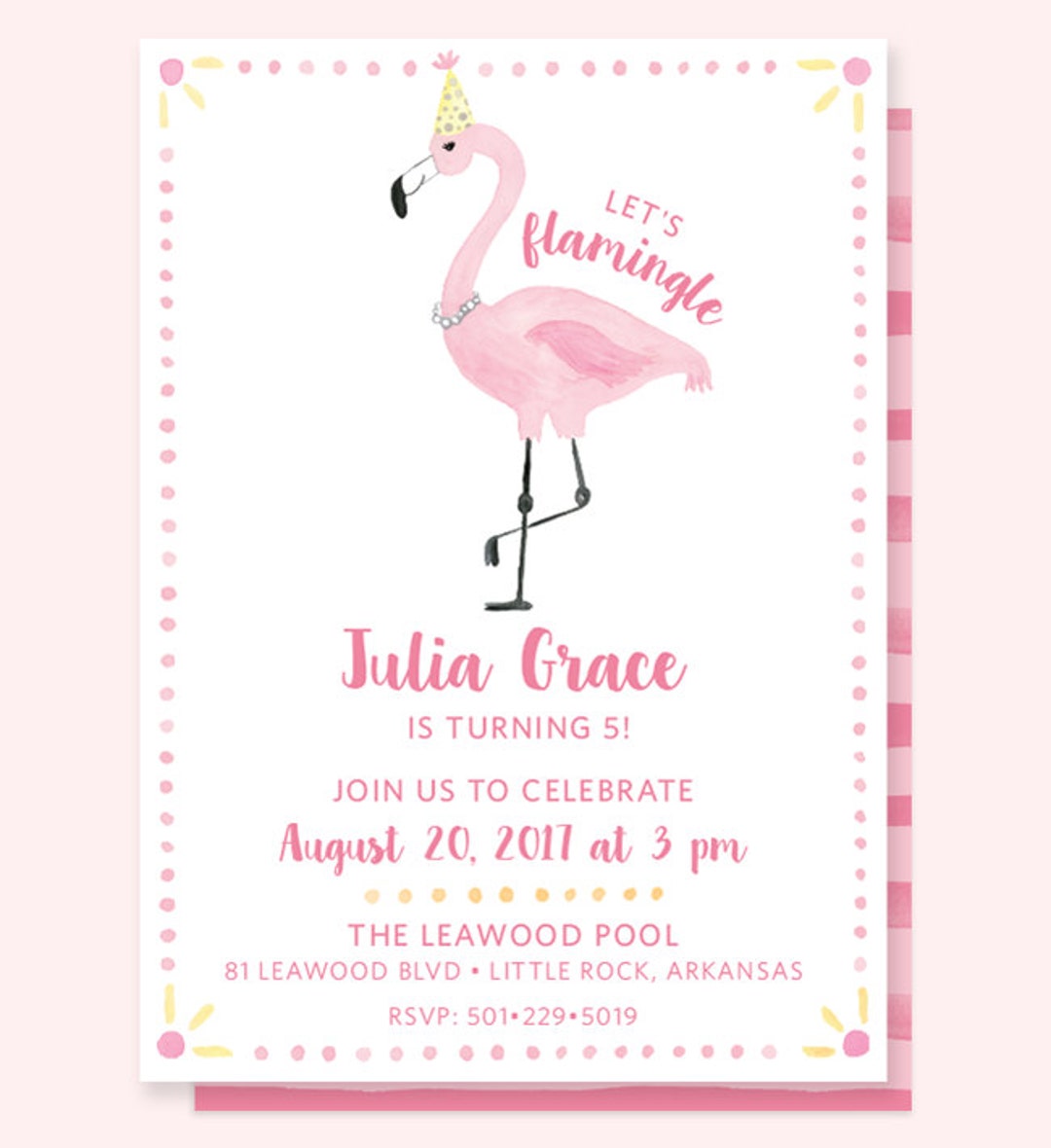 Flamingo Birthday Invitation, Flamingo Birthday Party Invite, Flamingo ...