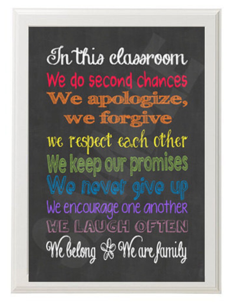Classroom Rules Digital Printable Wall Art Teacher Gift Subway Art ...