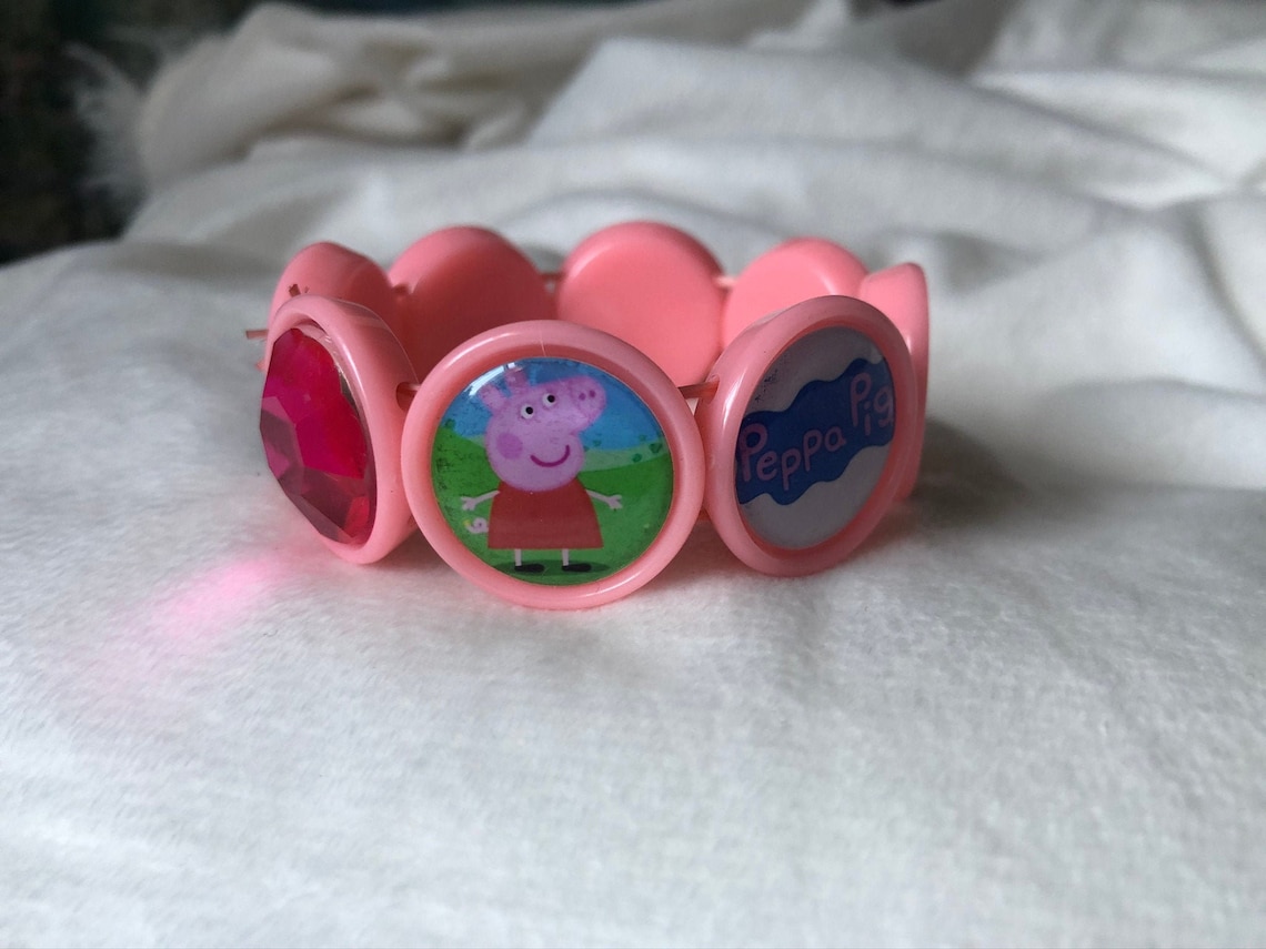 Peppa Pig Bracelet With Images and Rhinestones | Party Favor | Easter ...