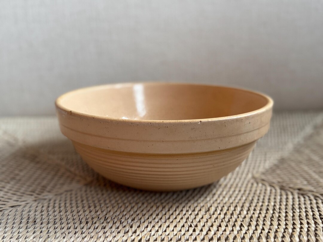 Antique Stoneware Beehive Bisque Mixing Bowl Rustic Decor Farmhouse ...