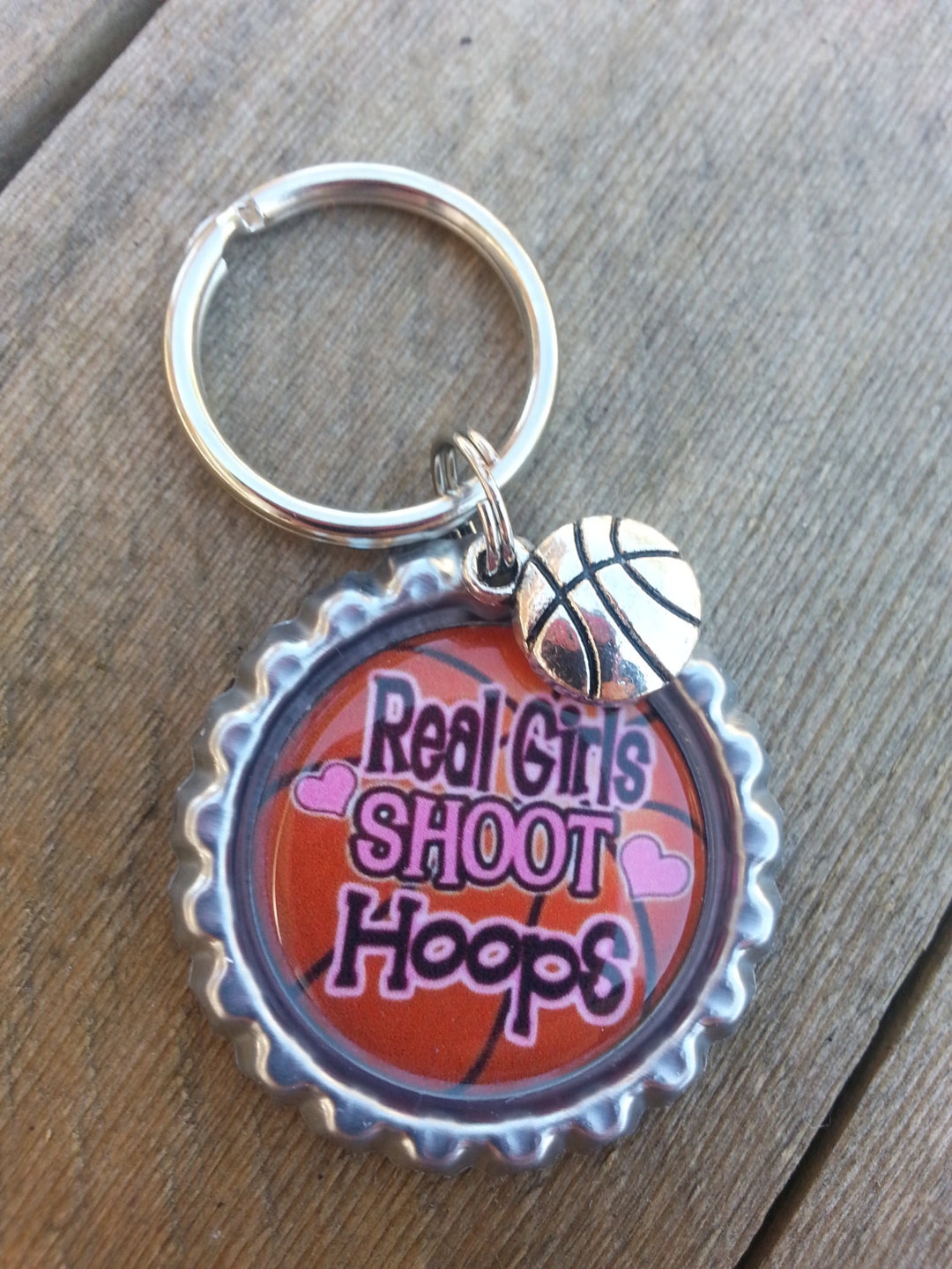 Girls Basketball Keychain or Zipperpull Real Girls Shoot Hoops - Etsy