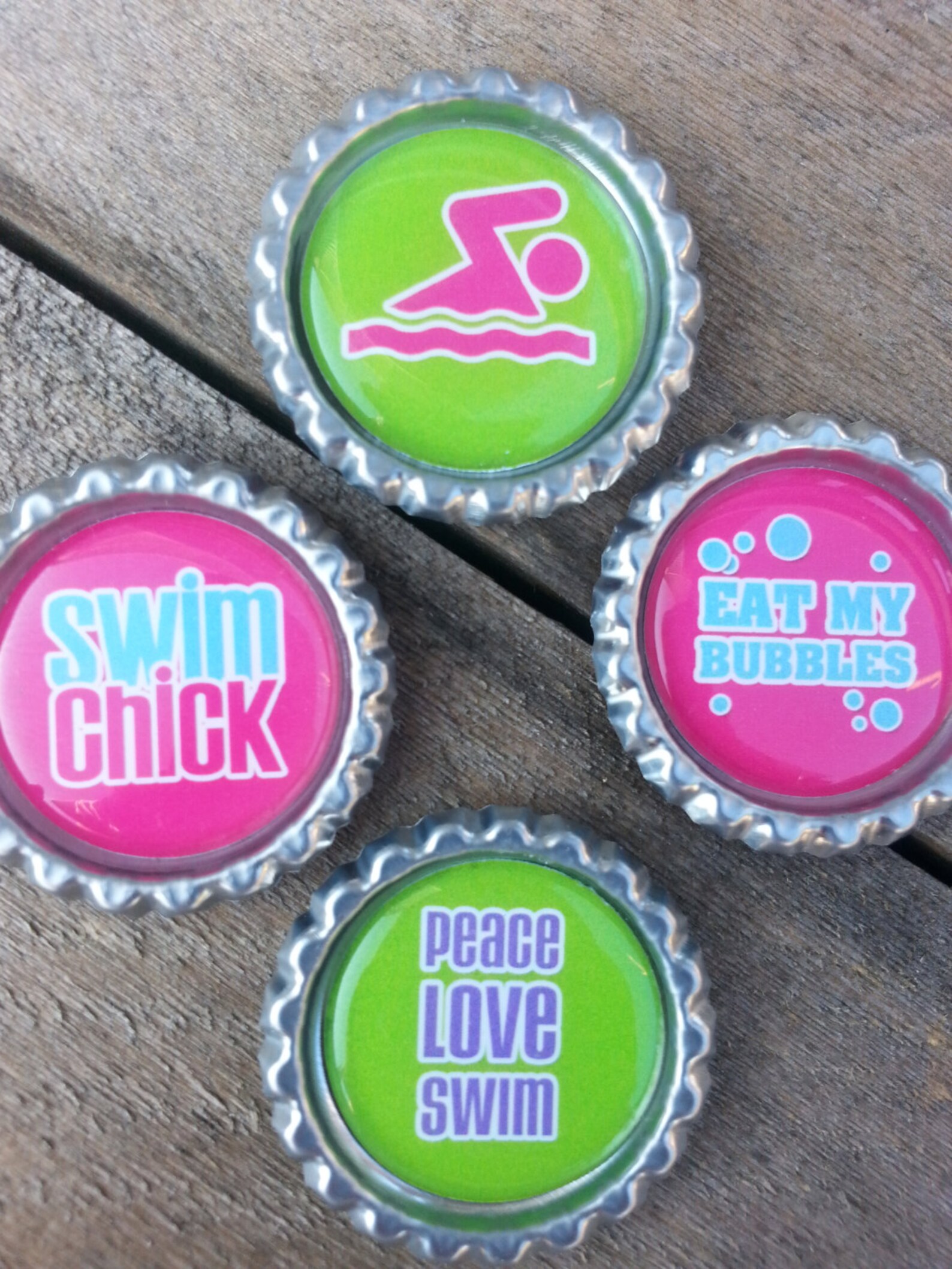 Swimming Bottle Cap Magnets Great for School Lockers QTY 4 - Etsy