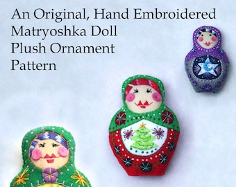 Babushka a PDF Pattern for a Hand Embroidered Felt - Etsy Australia