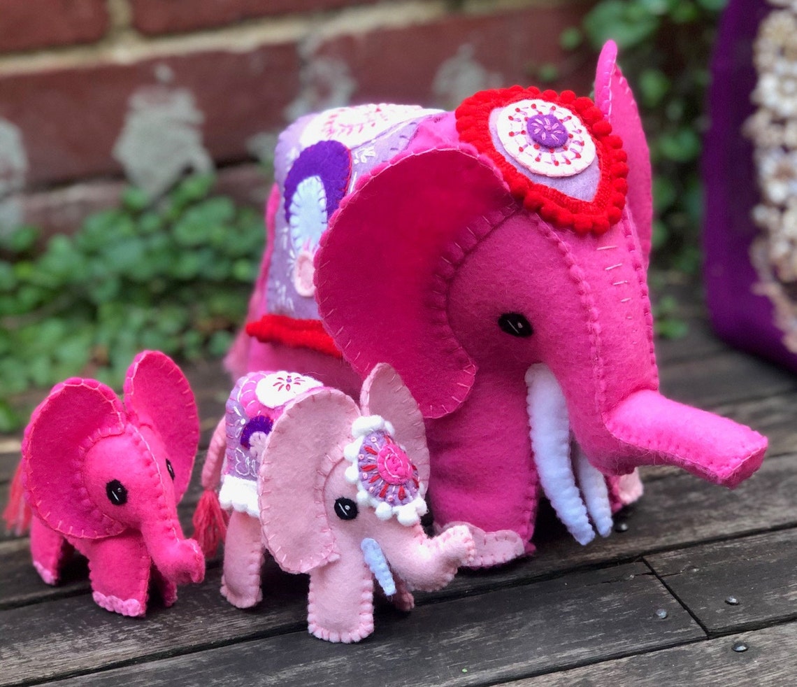 Elephant a PDF Pattern for a Hand Embroidered Felt Elephant - Etsy ...
