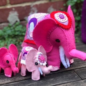 Elephant ~ a PDF Pattern for a Hand Embroidered Felt Elephant DIY ...
