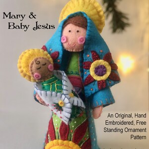 3 PDF Pattern Bundle ~ Nativity Mary & Baby Jesus, Joseph, Donkey ...