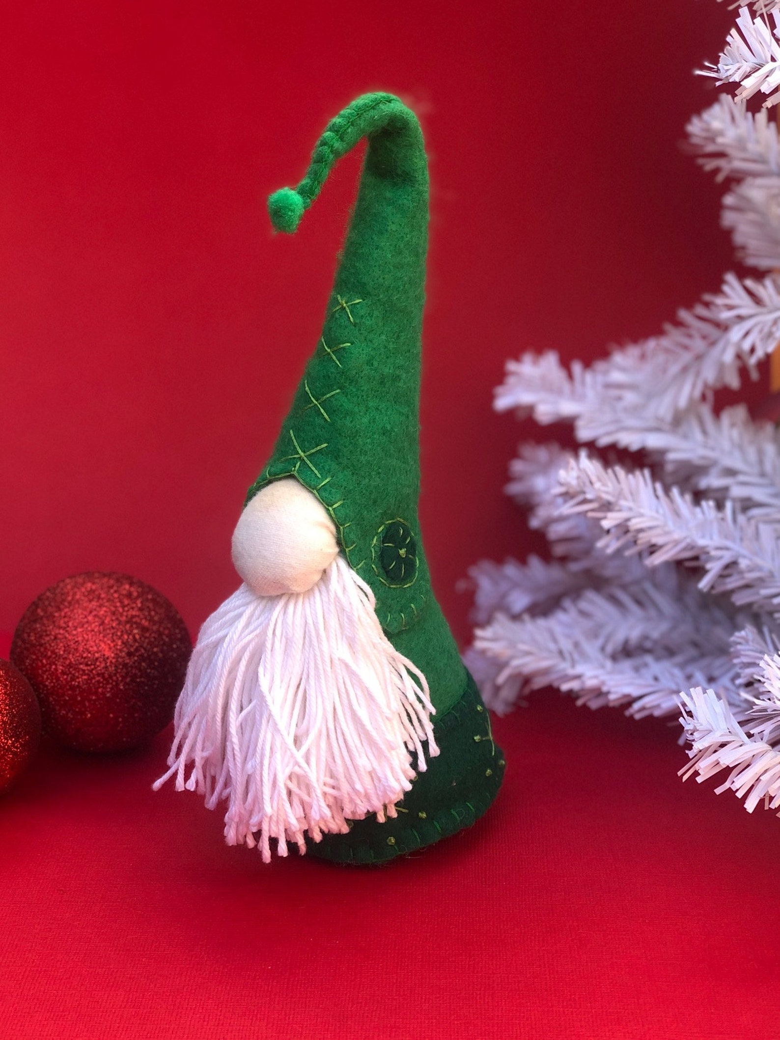 Tomte the Green Hand Sewn and Embroidered Felt Tomte nisse | Etsy