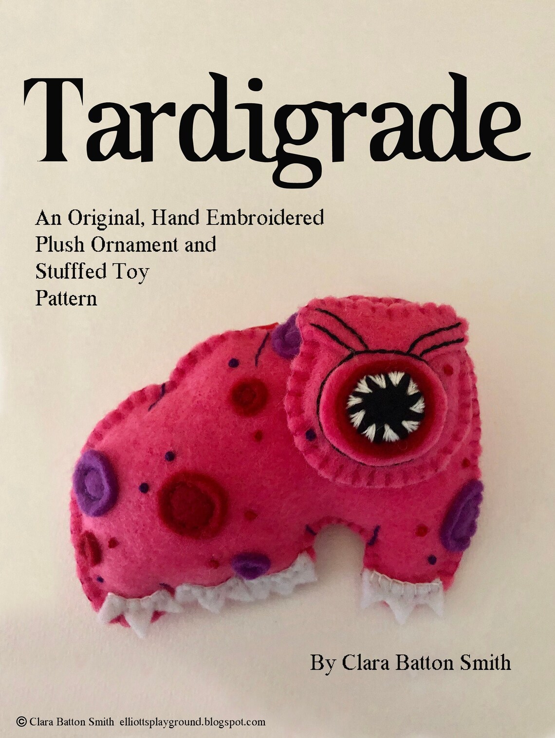 Tardigrade ~ a PDF Pattern for a Hand Embroidered Felt Tardigrade ...
