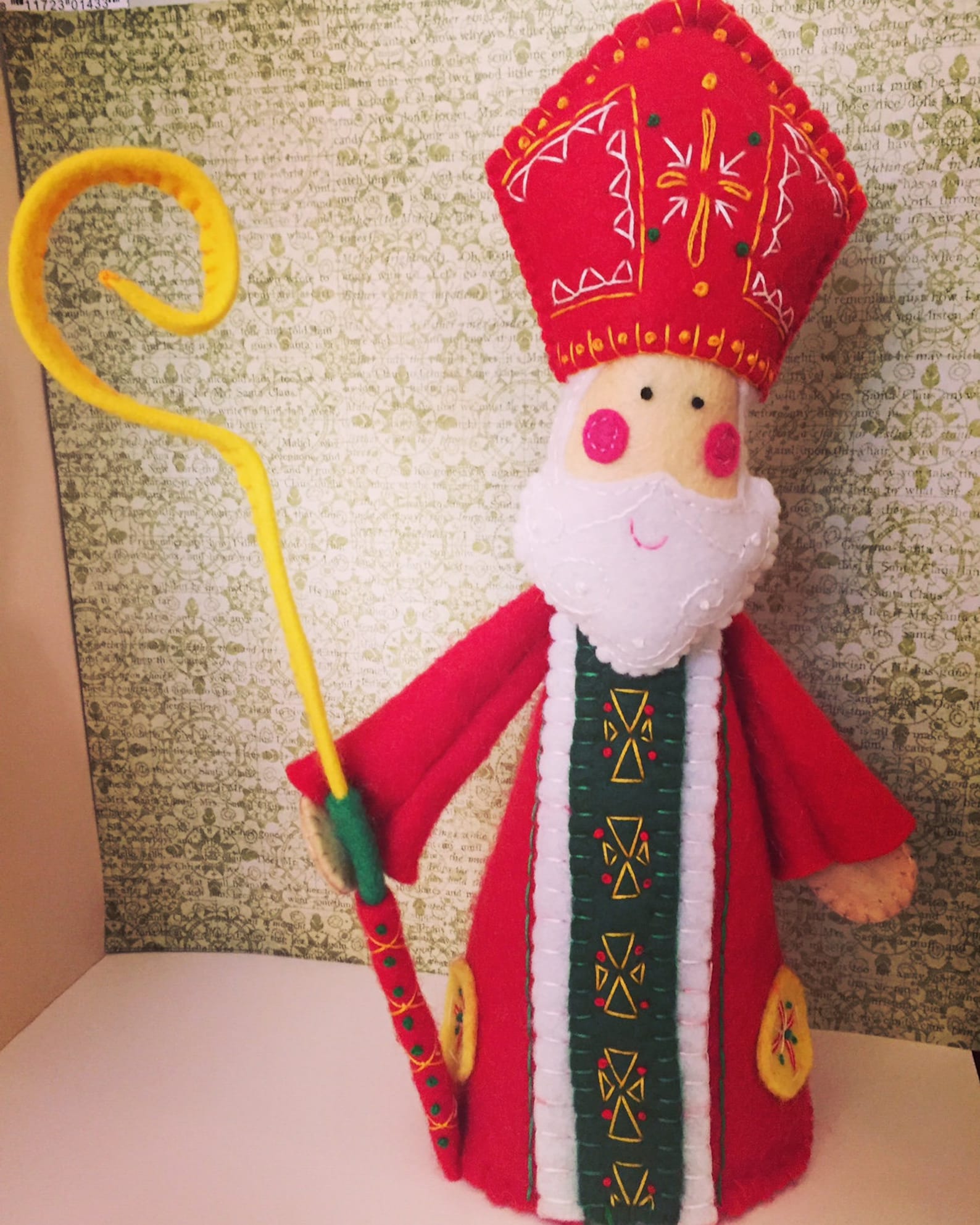 St Nicholas a PDF Pattern, Hand Embroidered Felt St Nicholas Ornament ...