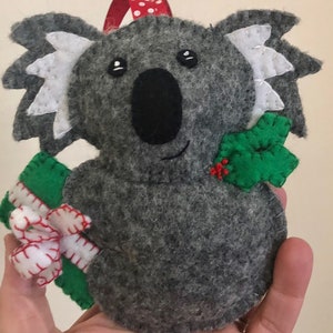 Australian Christmas Koala ~ a PDF Pattern for a Hand Embroidered Felt ...