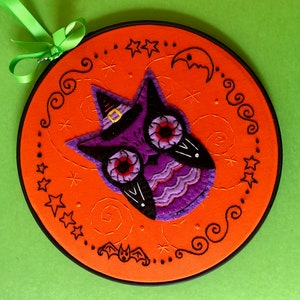 Hoot Owl & Jack O' Lantern Pattern ~ a PDF Hand Embroidered Patch ...