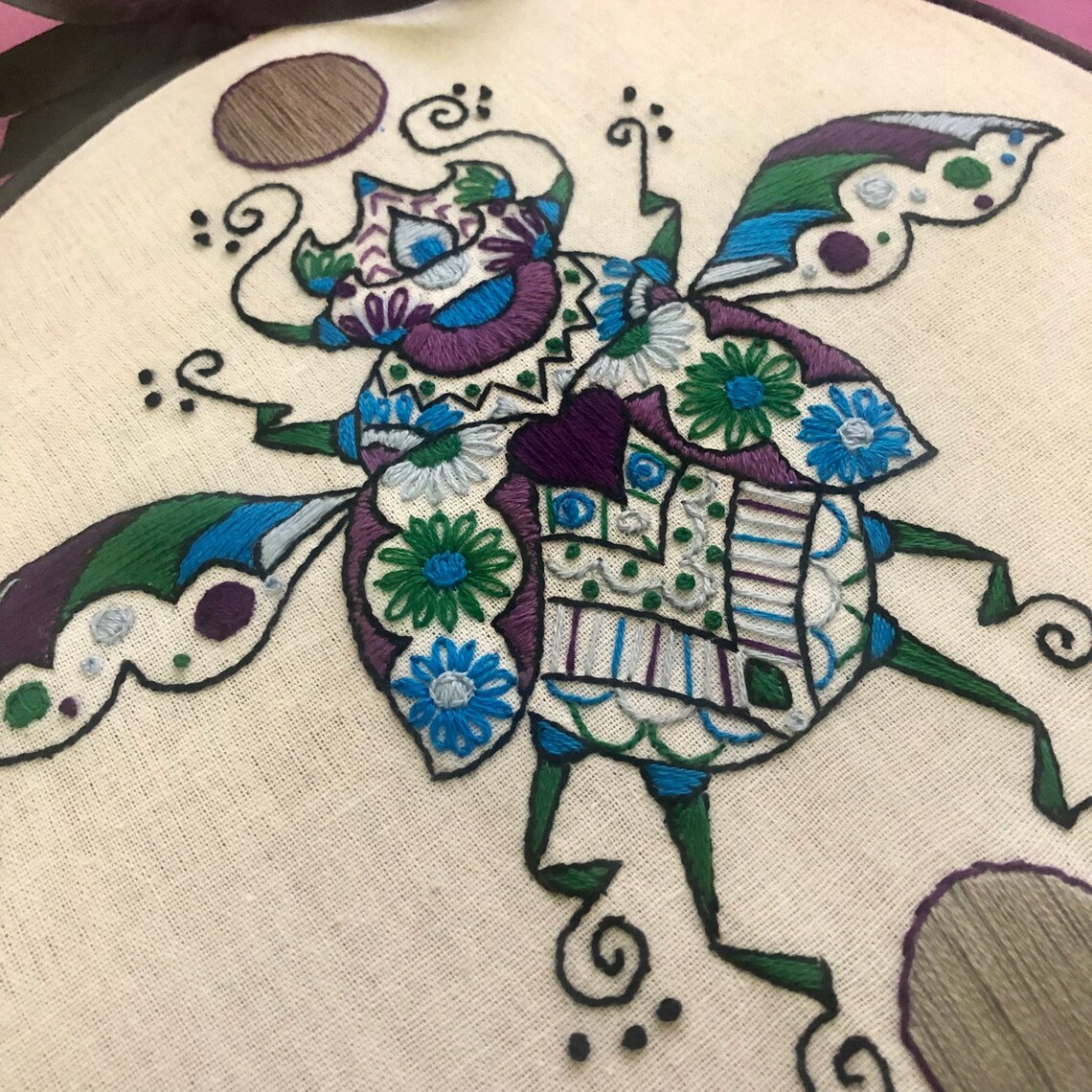 Scarab Beetle an Original Hand Embroidery PDF Pattern | Etsy