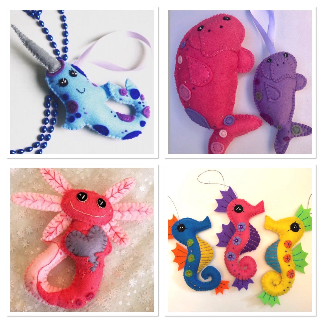 Five PDF Pattern Bundle ~ Under the Sea Creatures~ Hand Embroidered ...