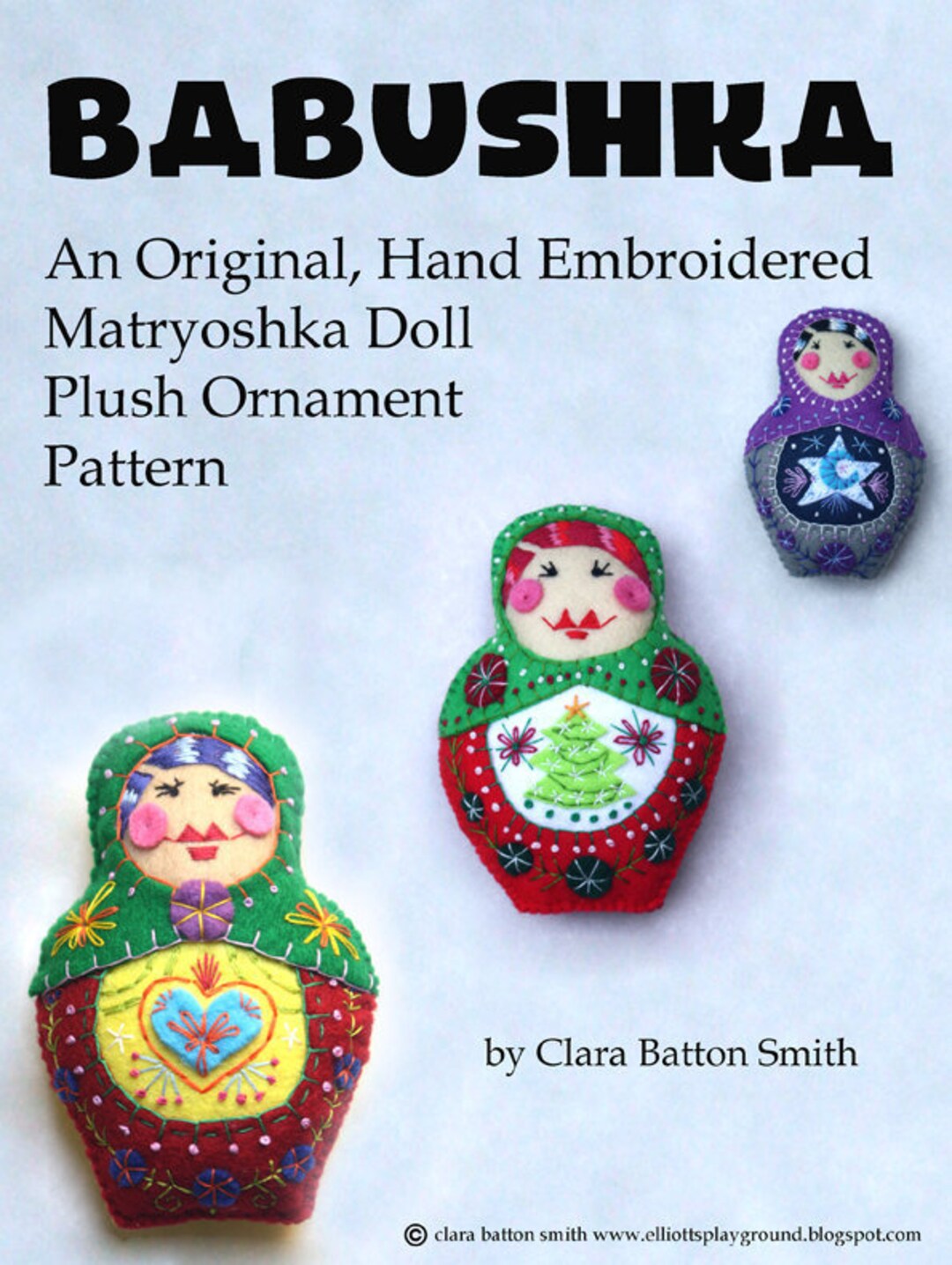 Babushka ~ a PDF Pattern for a Hand Embroidered Felt Matryoshka Doll ...