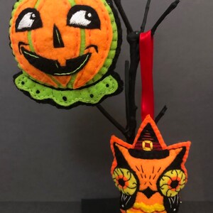 Hoot Owl & Jack O' Lantern Pattern ~ a PDF Hand Embroidered Patch ...