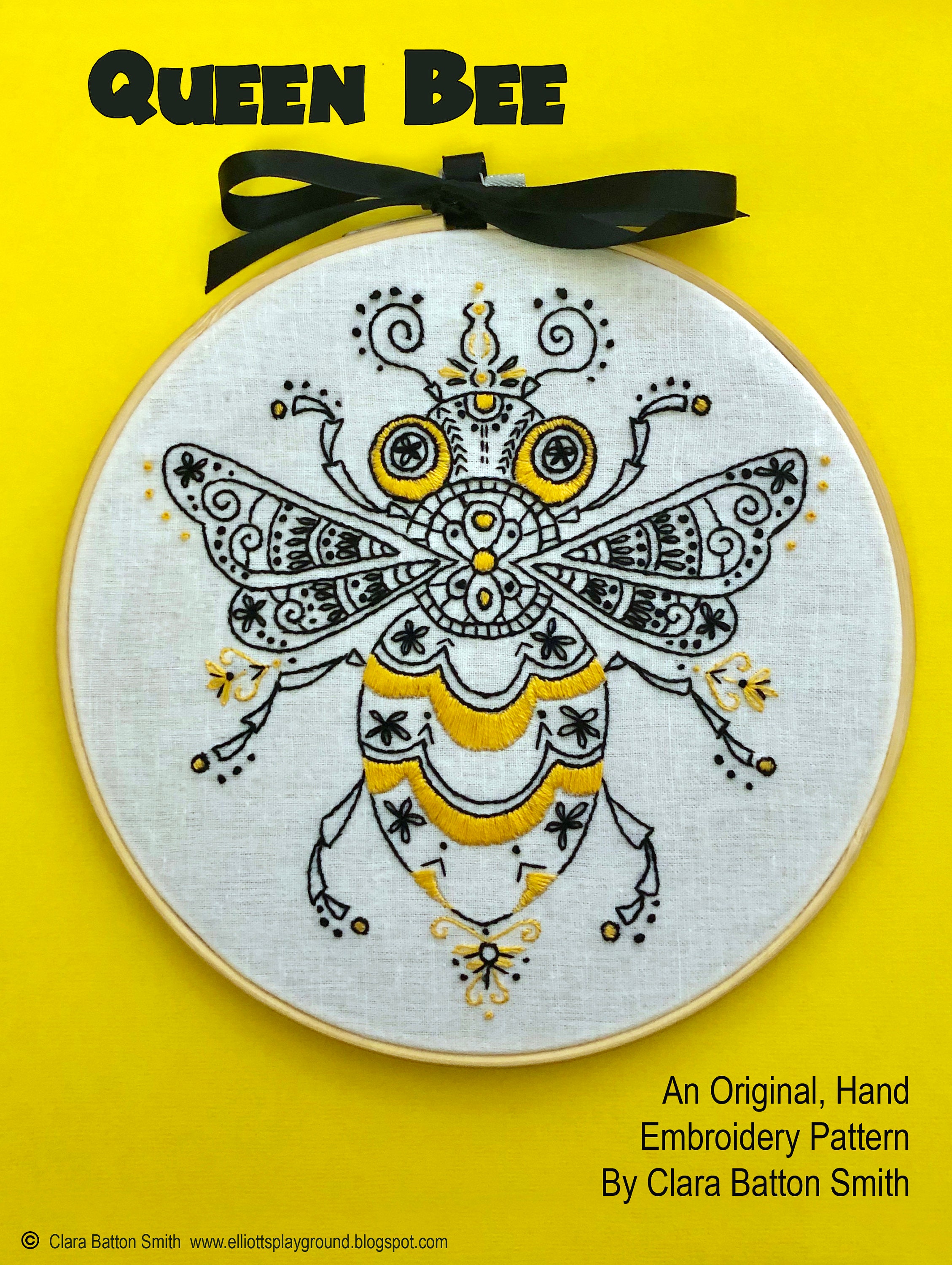 Queen Bee an Original Hand Embroidery PDF Pattern INSTANT - Etsy