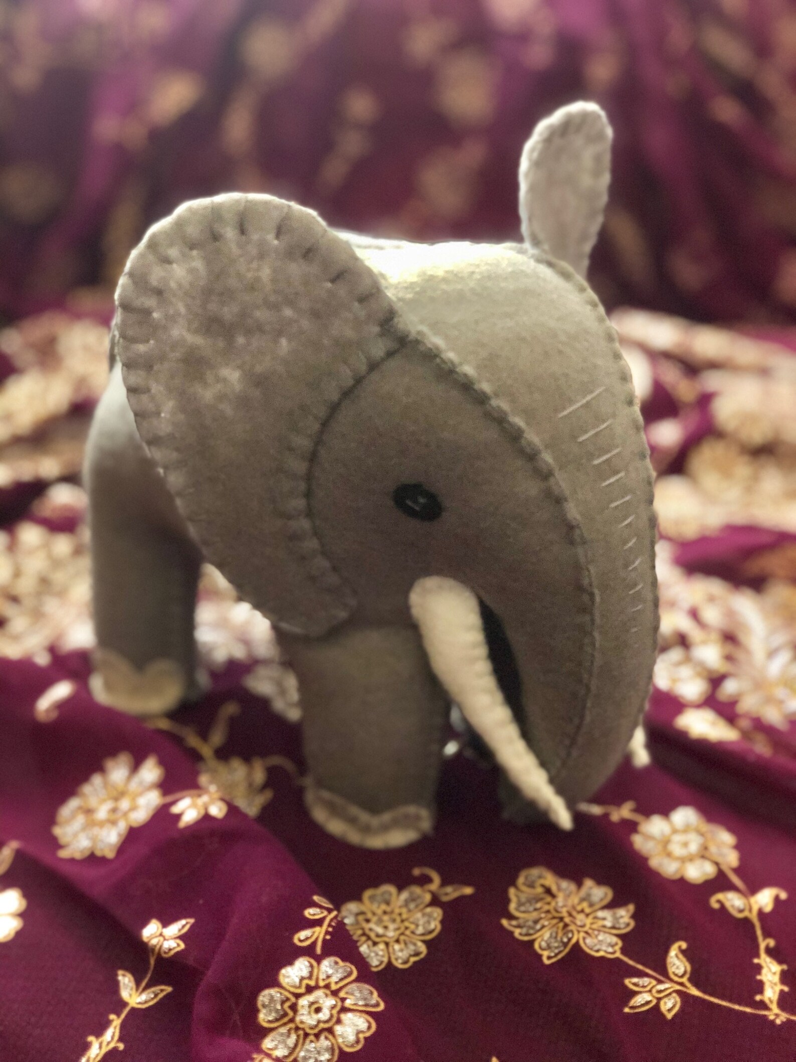Elephant ~ a PDF Pattern for a Hand Embroidered Felt Elephant DIY ...