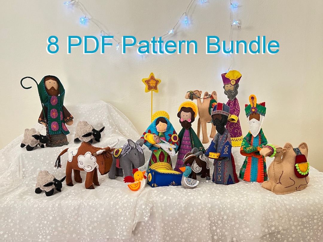 Nativity Eight Pattern PDF Bundle ~ Full 15 Piece Nativity Pattern Set ...