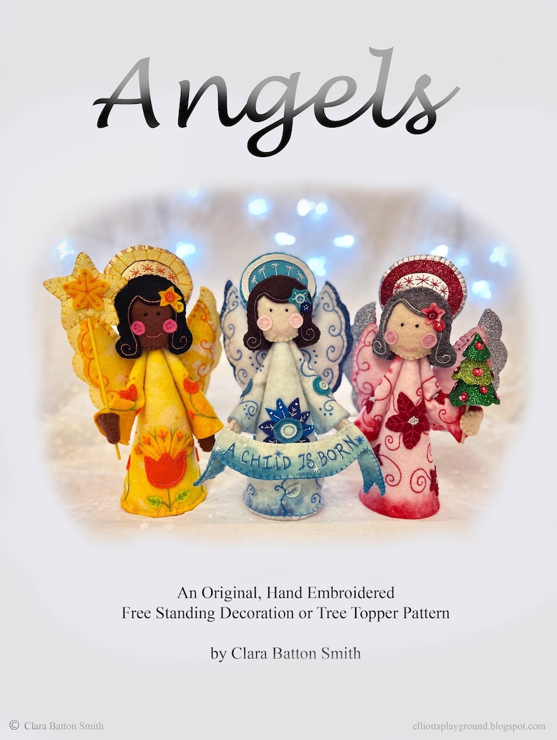 Angels PDF Angel Decoration or Tree Topper Pattern Hand - Etsy