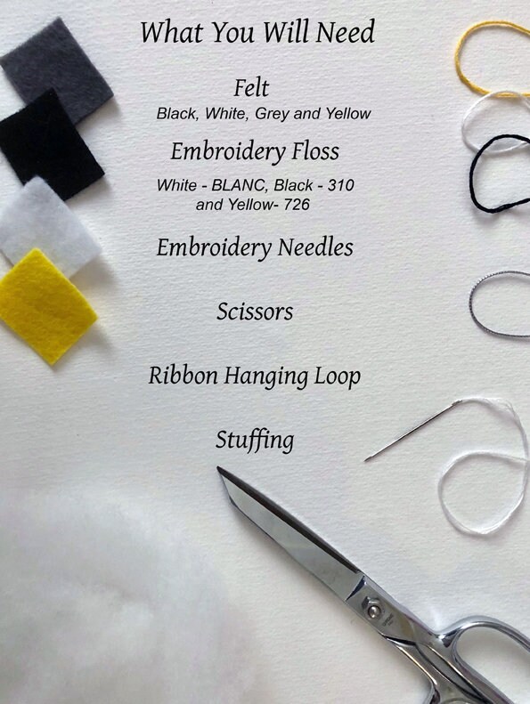 MAGPIE a PDF pattern for a hand embroidered felt plush | Etsy