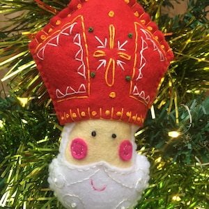 St Nicholas ~ a PDF Pattern, Hand Embroidered Felt St Nicholas Ornament ...
