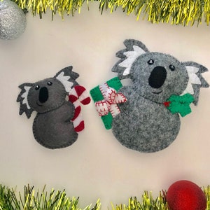 Australian Christmas Koala ~ a PDF Pattern for a Hand Embroidered Felt ...